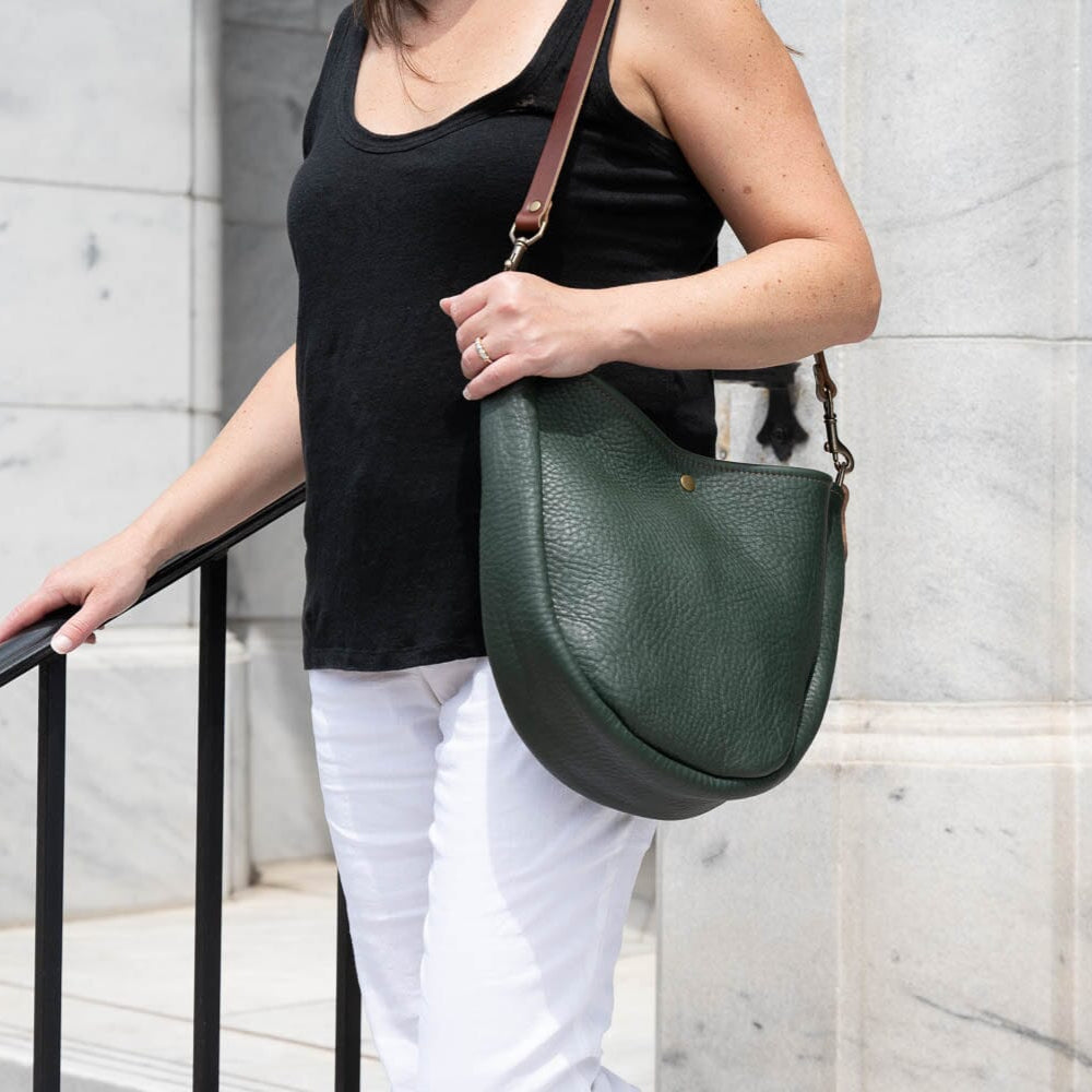 Celeste Leather Hobo Bag - Forest Green - Go Forth Goods