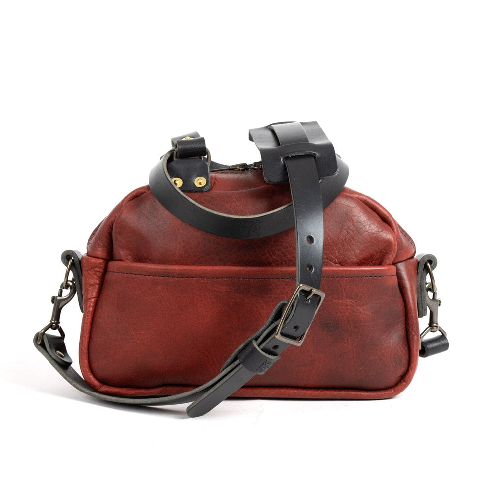 HOFFMAN LEATHER CROSSBODY BAG - MINI - WINE BISON - BLACK STRAPS - OUT ...