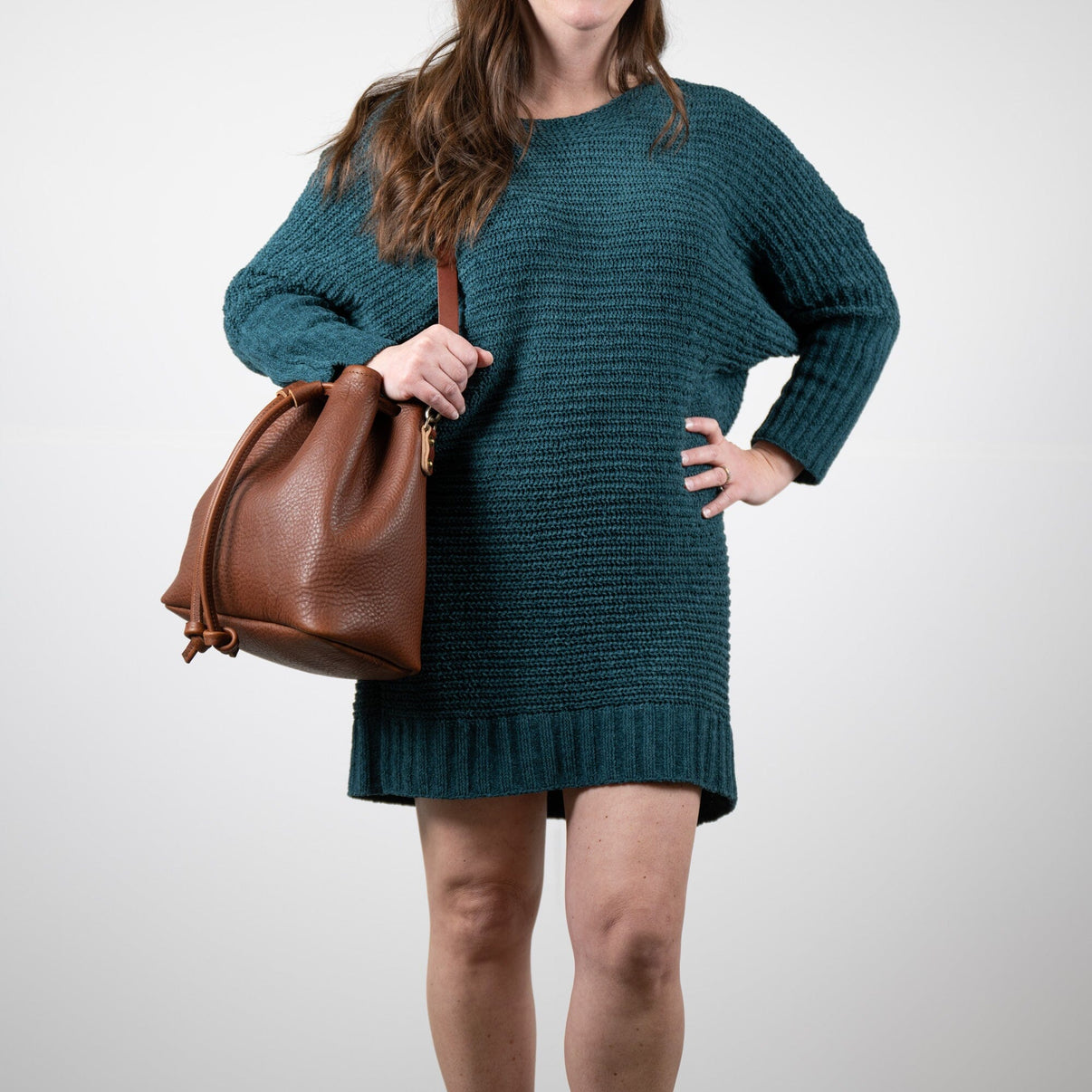 ABBY LEATHER BUCKET BAG - SADDLE - IN STOCK – Go Forth Goods