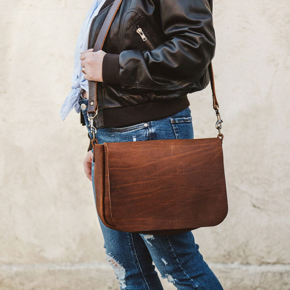 KINDLE LEATHER SATCHEL - SADDLE - IN STOCK – Go Forth Goods