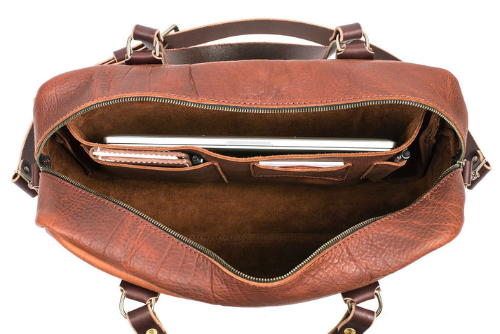 Handmade leather briefcase and laptop bag - Harris Briefcase – Go Forth ...