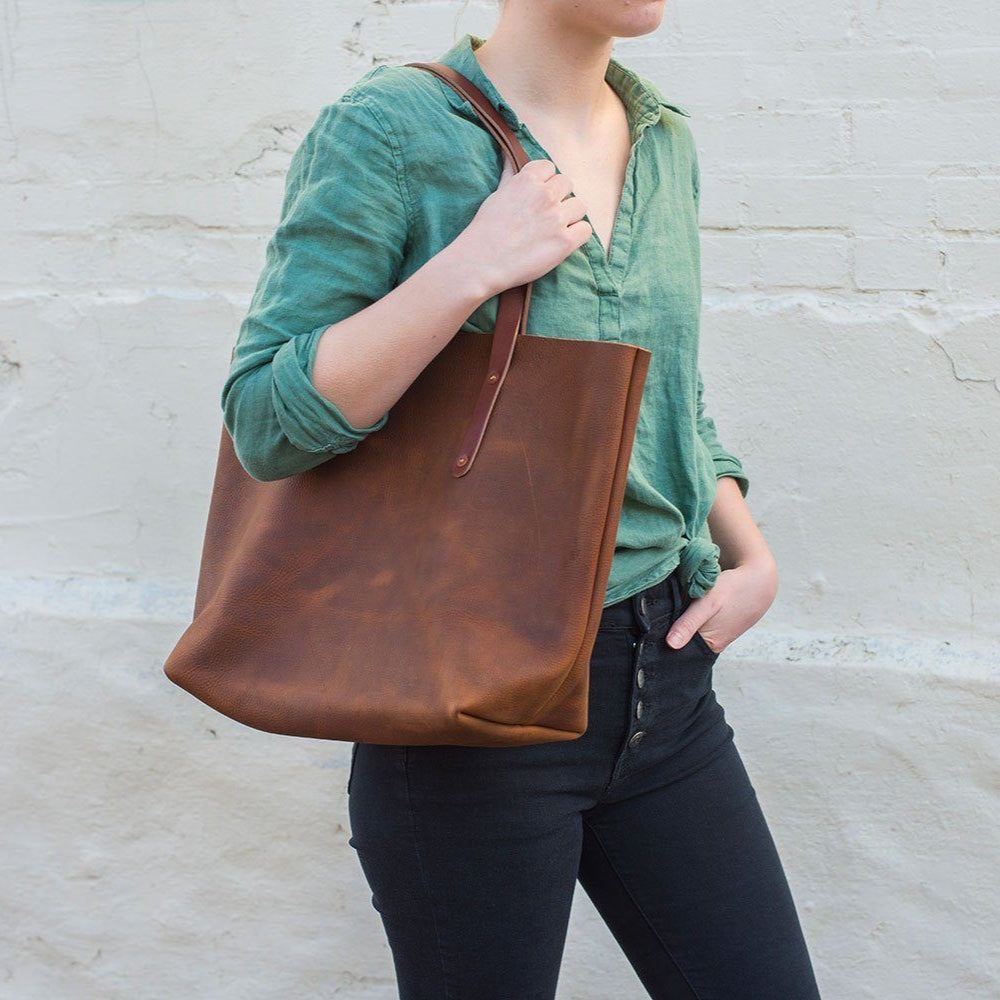 Large Handmade Leather Tote Bag | The Avery Tote | Go Forth Goods – Go ...