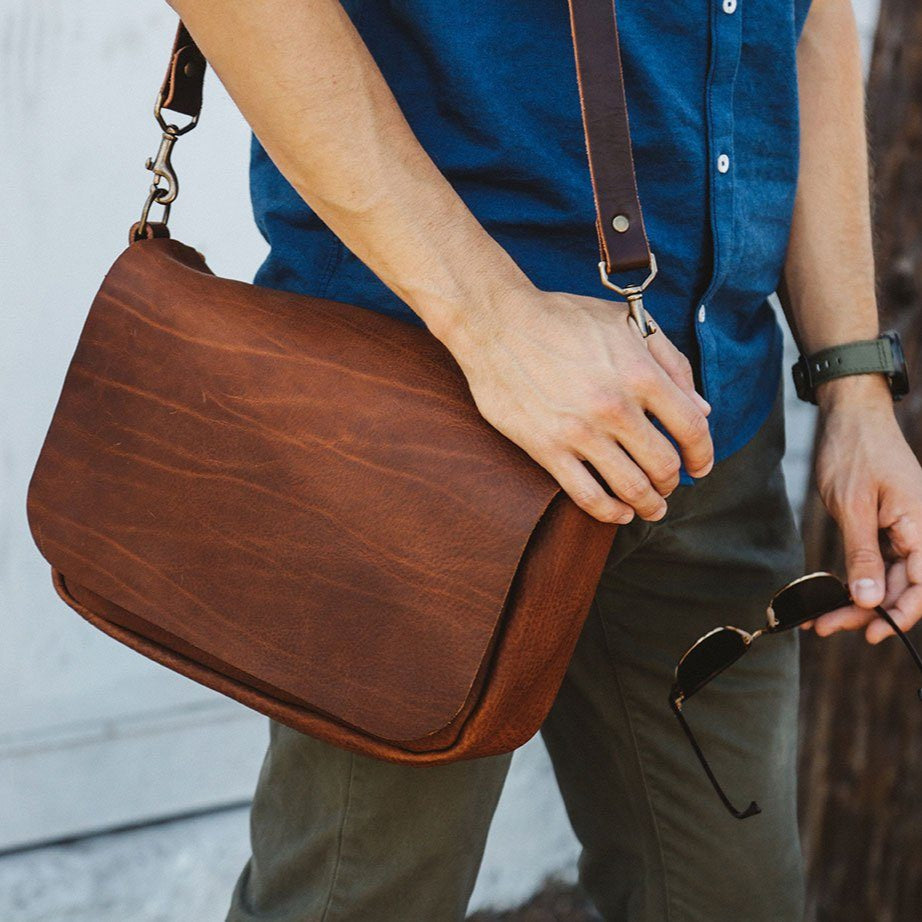 KINDLE LEATHER SATCHEL - SADDLE - IN STOCK – Go Forth Goods